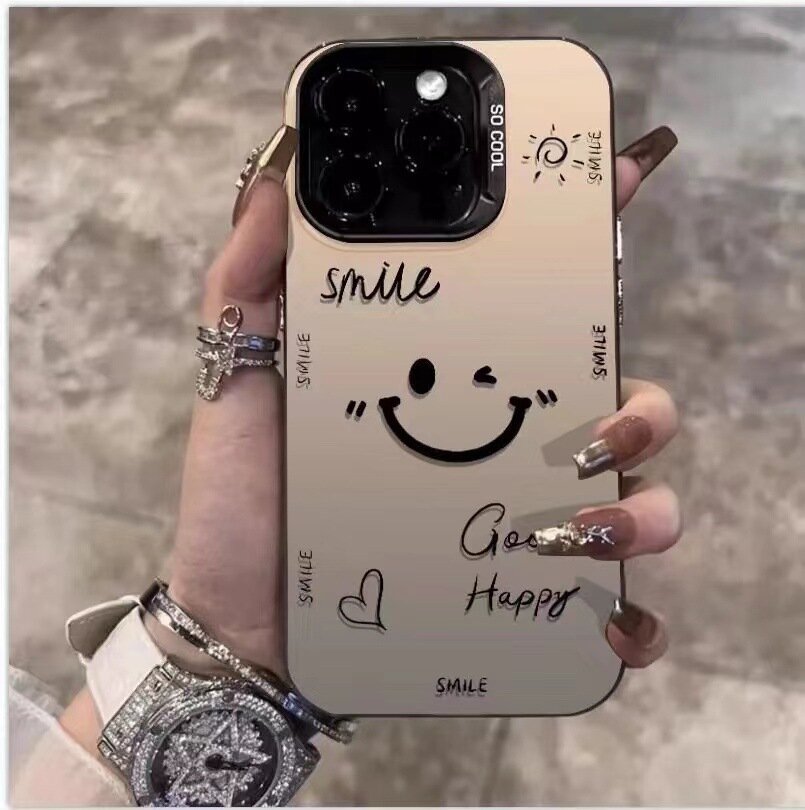 Чехол-смайлик Tide, для iPhone X/XS, серебристый, черный