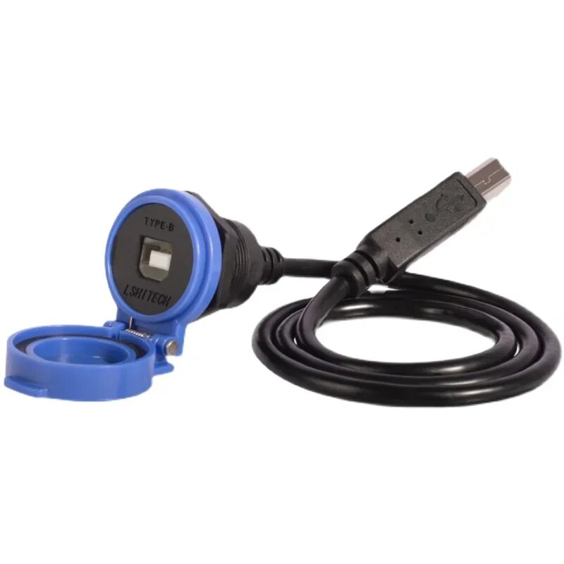 Gmilli Удлинитель USB кабеля Type B 0.3/0.5/1 м Black cover, plastic nut, 0.3m USB Type B