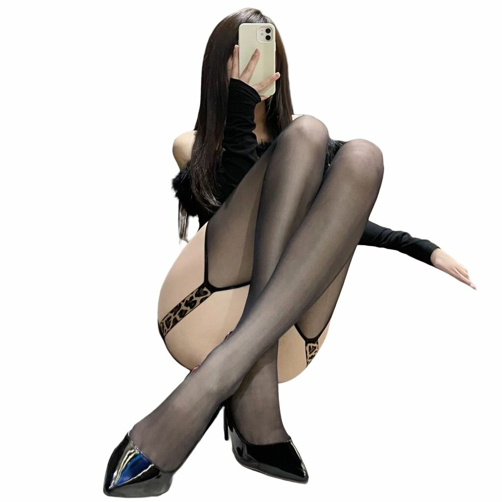 Модный леопардовый топ с подвязками и чулками до бедра для женщин