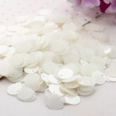 Круглые блестки ПВХ 10 мм 20 мм 200 шт Белый, 20mm 10g, transparet white