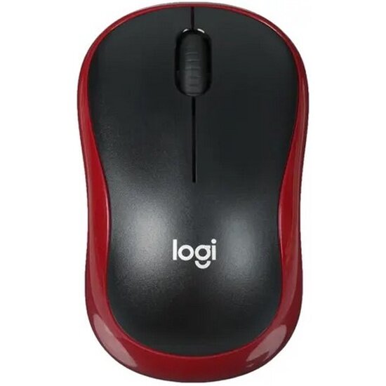 Мышь Logitech M186 черный/красный