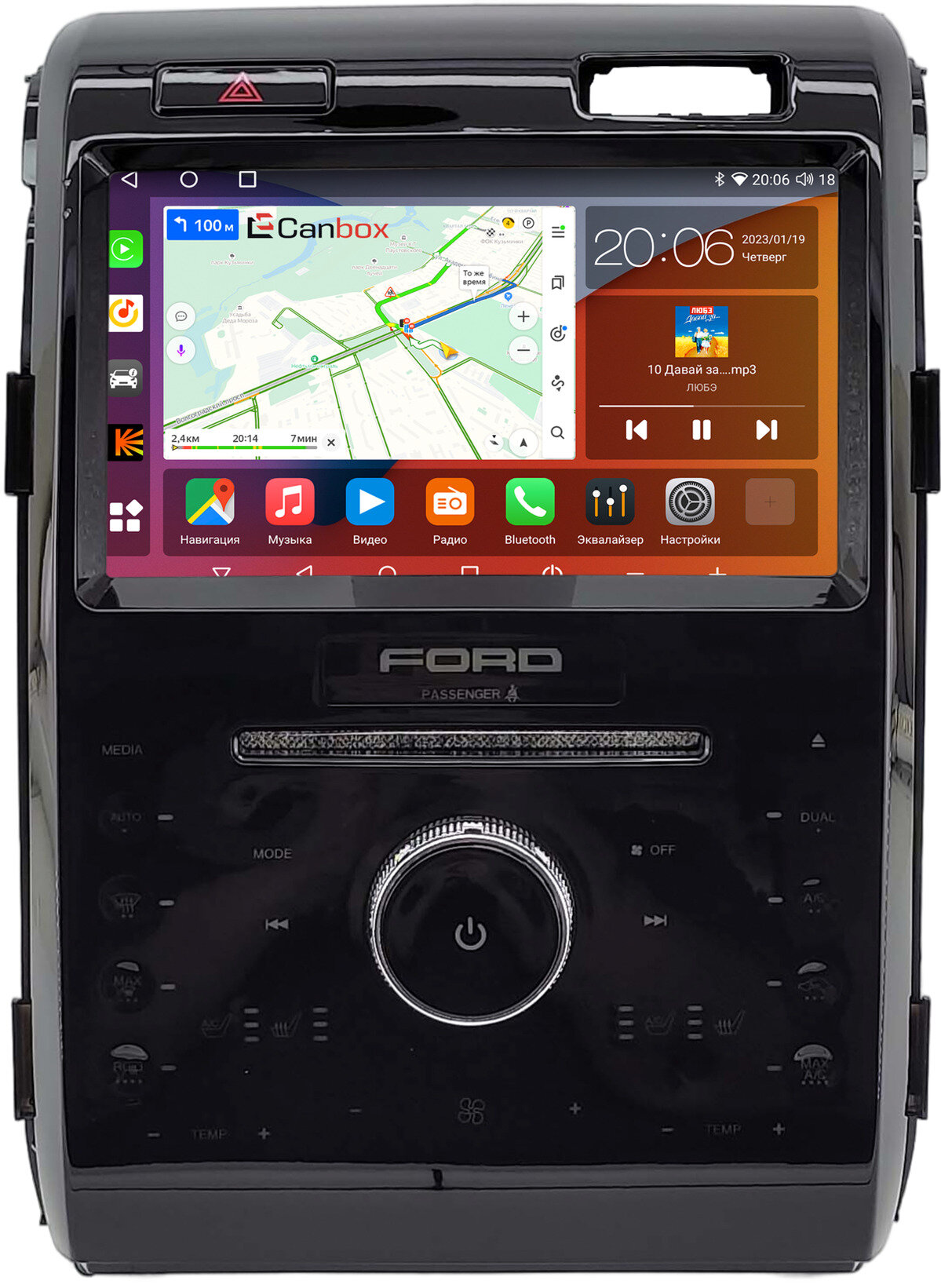Штатная магнитола Ford F-150 13 2014-2020 Canbox EVO 2K 5814-9-2208 на Android 14 (4G-SIM, 4/64, DSP, QLed, AI, 360)