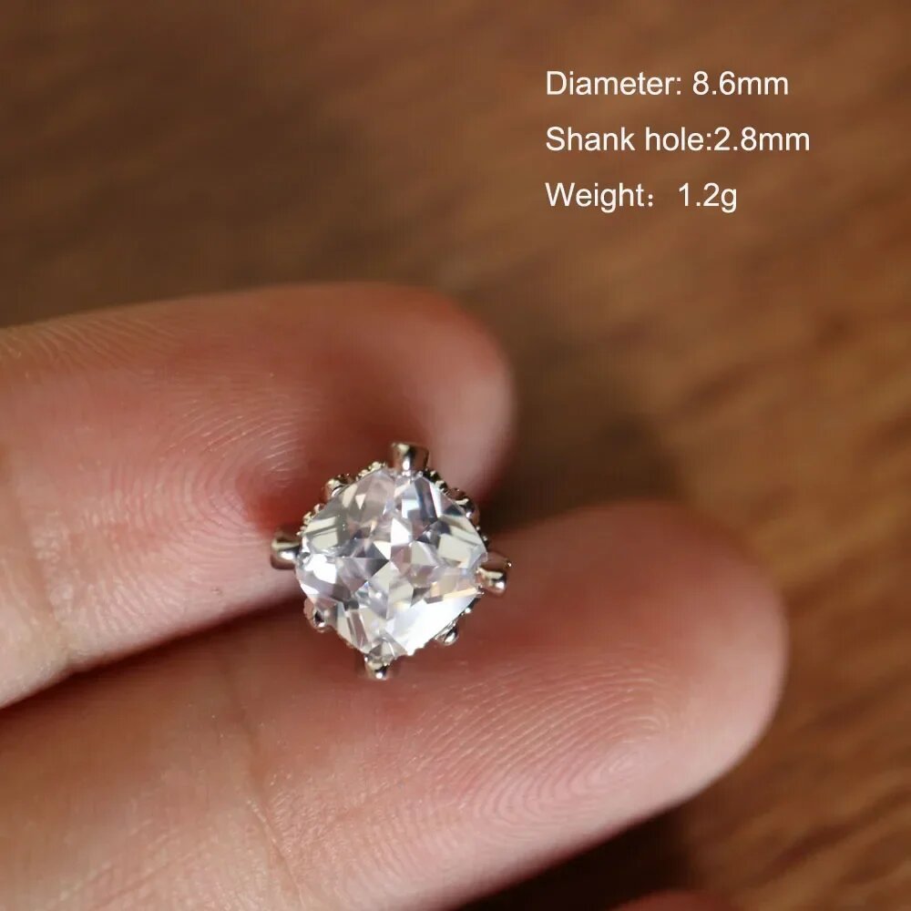 Серьга с кристаллом, диаметр 8.6 мм, вес 1.2 г, Shank hole: 2.8 мм, Цвет: YLSN-K-1