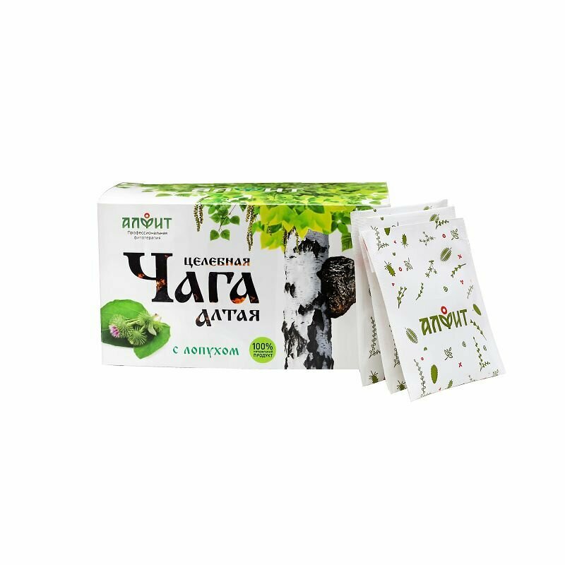 Фиточай Целебная чага Алтая с лопухом (Алфит)