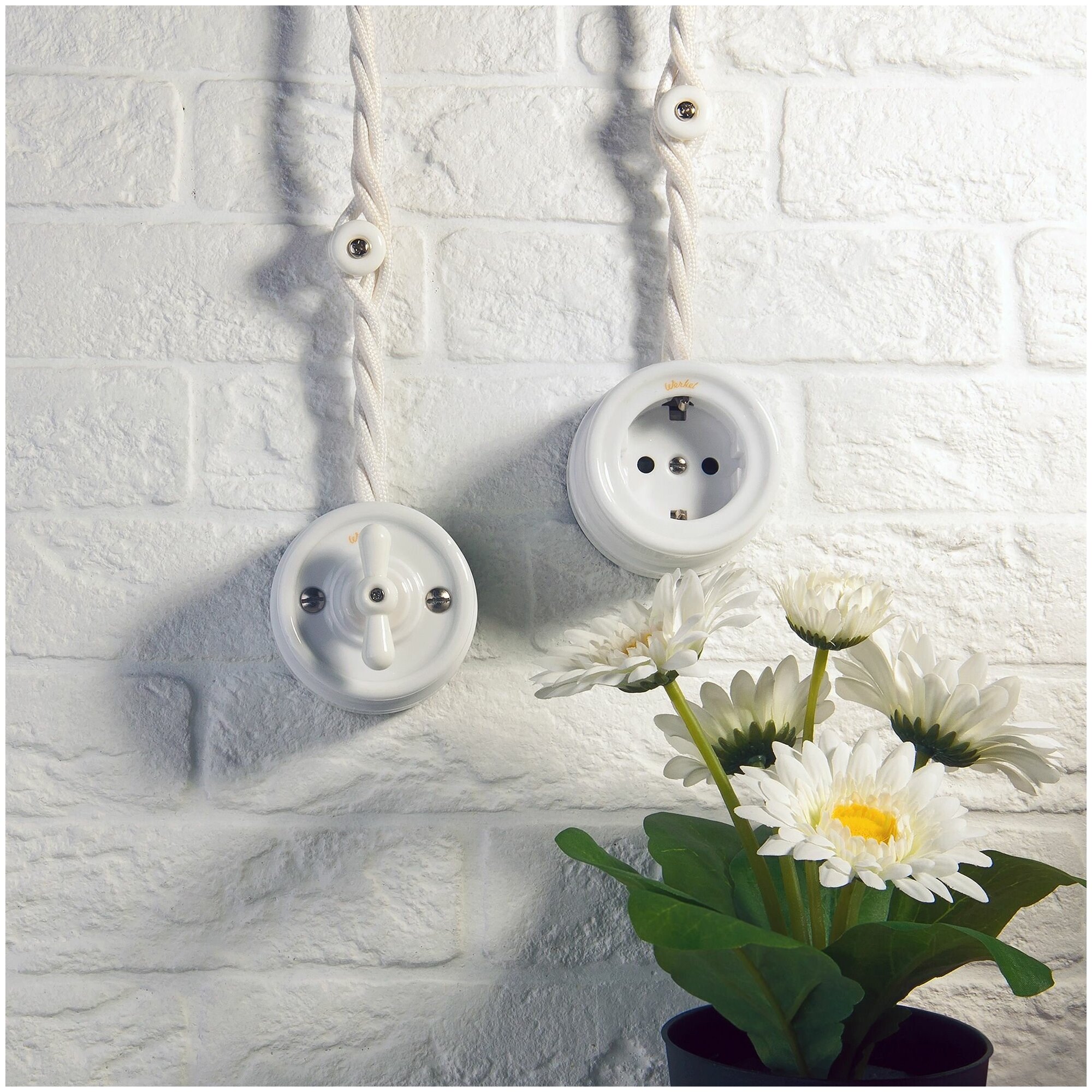 Ретро кабель витой 3х1,5 (белый) 50 м W6453501