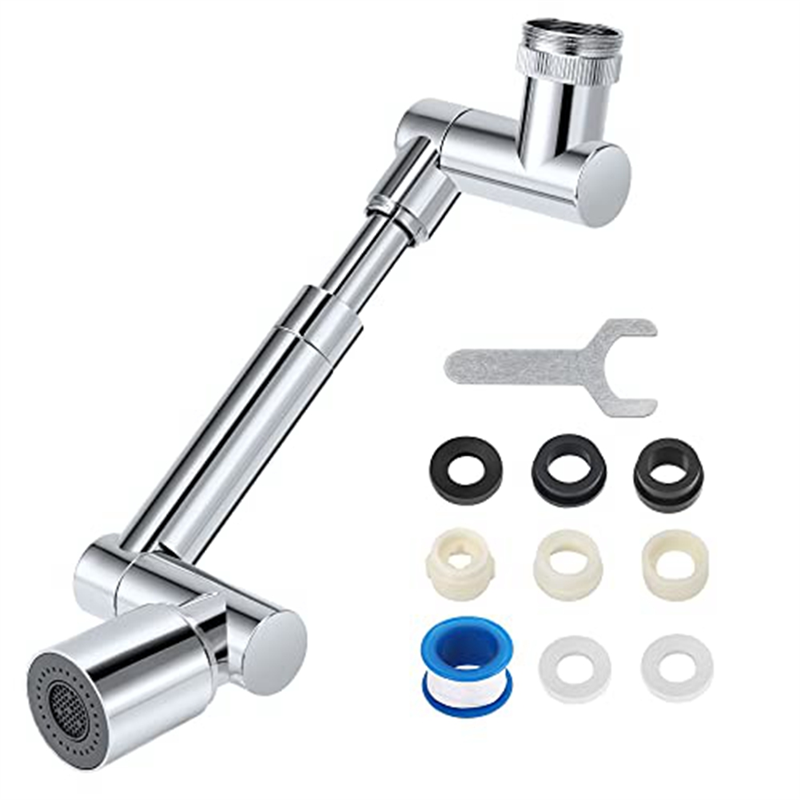 1 шт. Удлинитель для смесителя, универсальный, вращающийся на 360°+1080°, удлинитель для смесителя, поворотный рычаг, удлинитель для смесителя, 2 вида струи, вращающийся на 1080 градусов роботизированный манипулятор