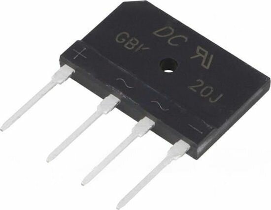 Диодный мост DC GBK20J однофазный Urmax 600В If 20А Ifsm 250А плоские 1 шт