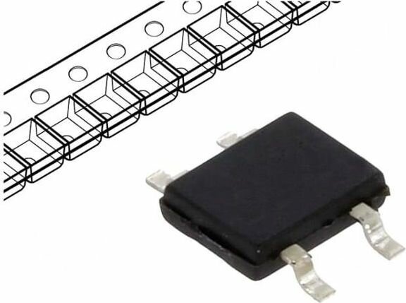 Диодный мост DIOTEC S500 однофазный 1кВ If 0,8А Ifsm 40А MiniDIL SLIM 1 шт