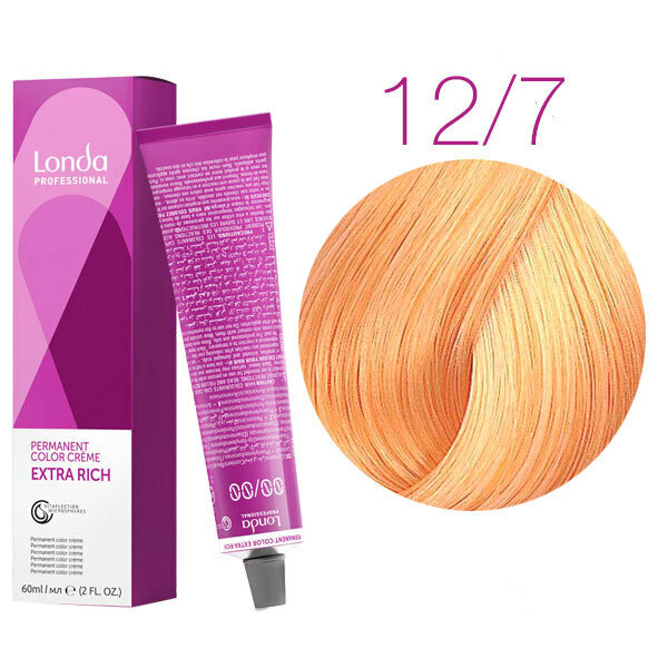 Londa Permanent Color Creme Стойкая крем-краска для волос 12/7 Специальный блонд коричневый, 60 мл