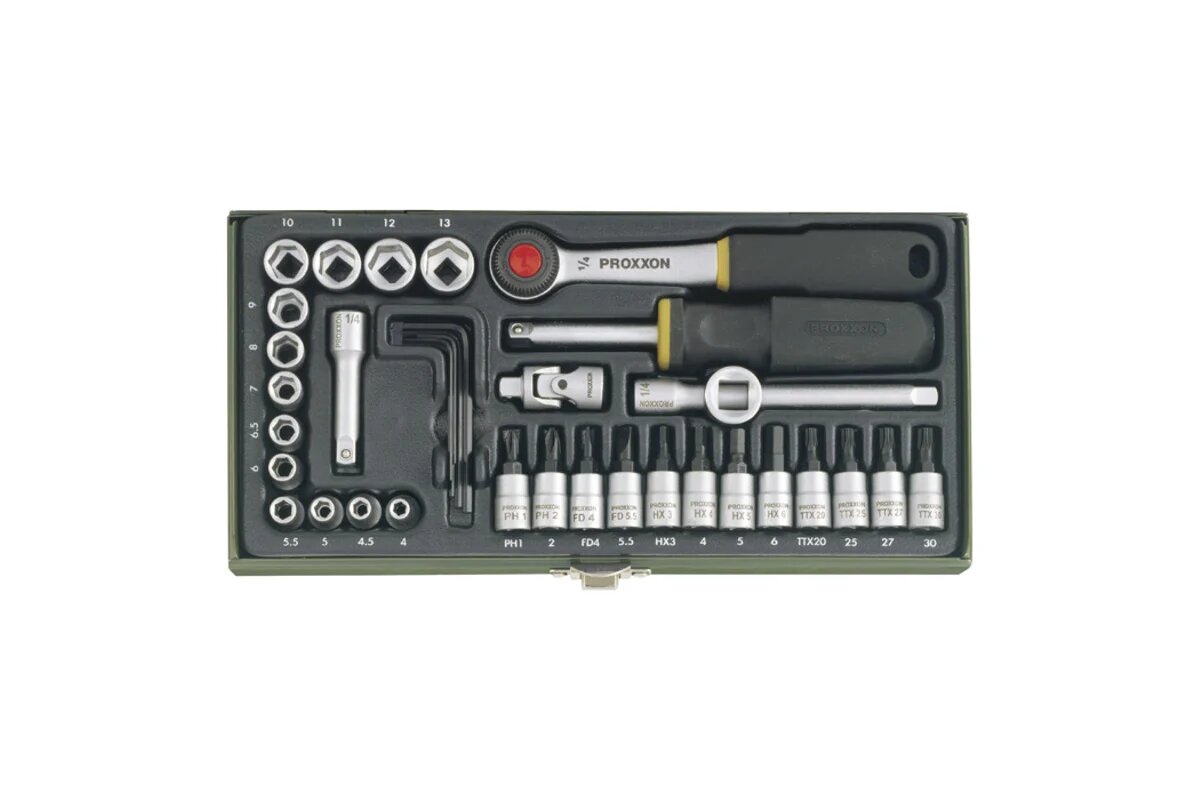 Proxxon Набор точного инструмента механика 1/4", 36 поз. 23080