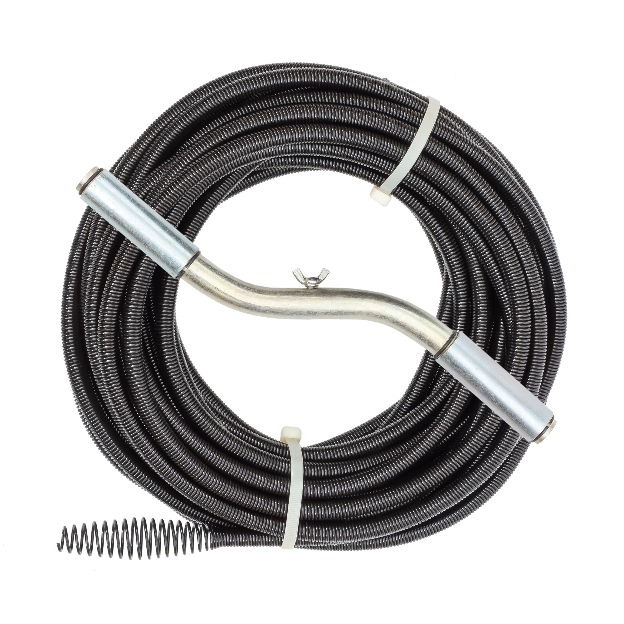 Спираль сантехническая (диам. 13 мм, длина 15м.) с универсальной насадкой для труб диам. до 150мм. Крокочист 51310-13-15