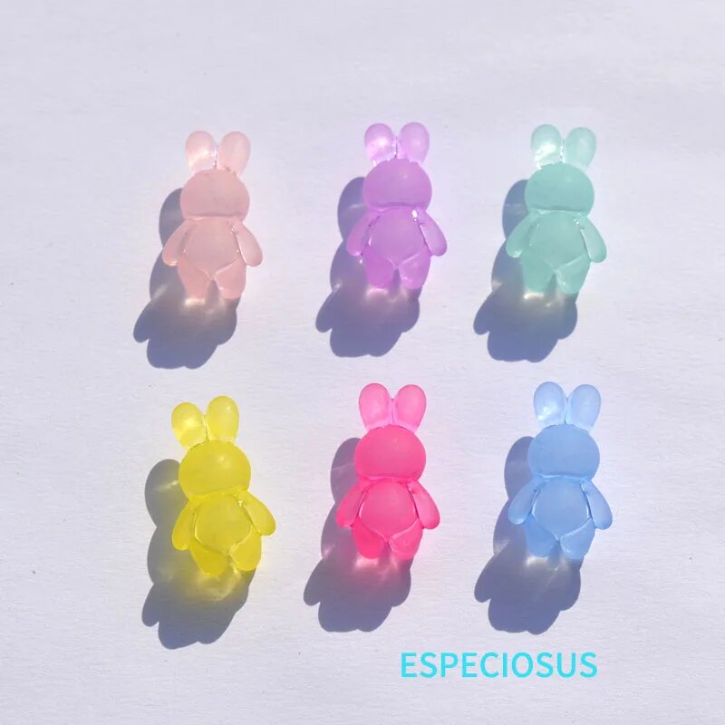 Аксессуары для браслетов «сделай сам», разноцветные Матовые акриловые бусины в форме кролика, отделения для изготовления ювелирных изделий, тусклый Полировочный разделитель в виде Милого Животного, 20 шт.