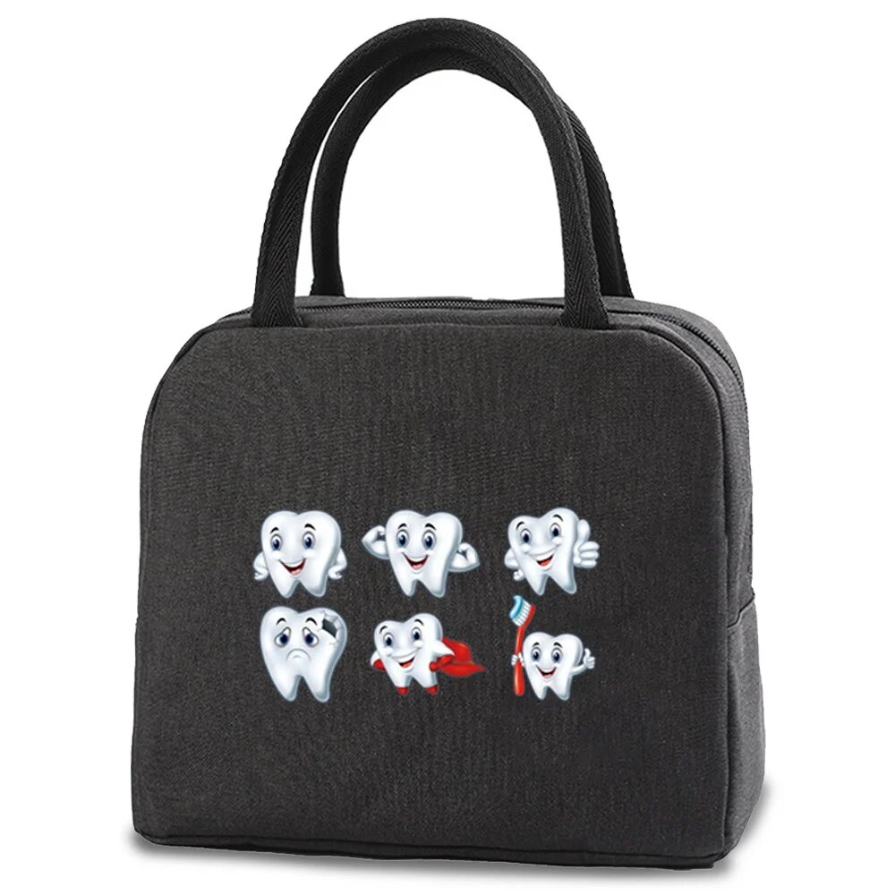 Переносные сумки для обедов свежий холодильник для офиса, студентов, удобный Черный, 4Teeth001