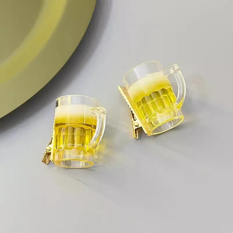 Заколки для волос пиво, 2шт, цвет 2pcs