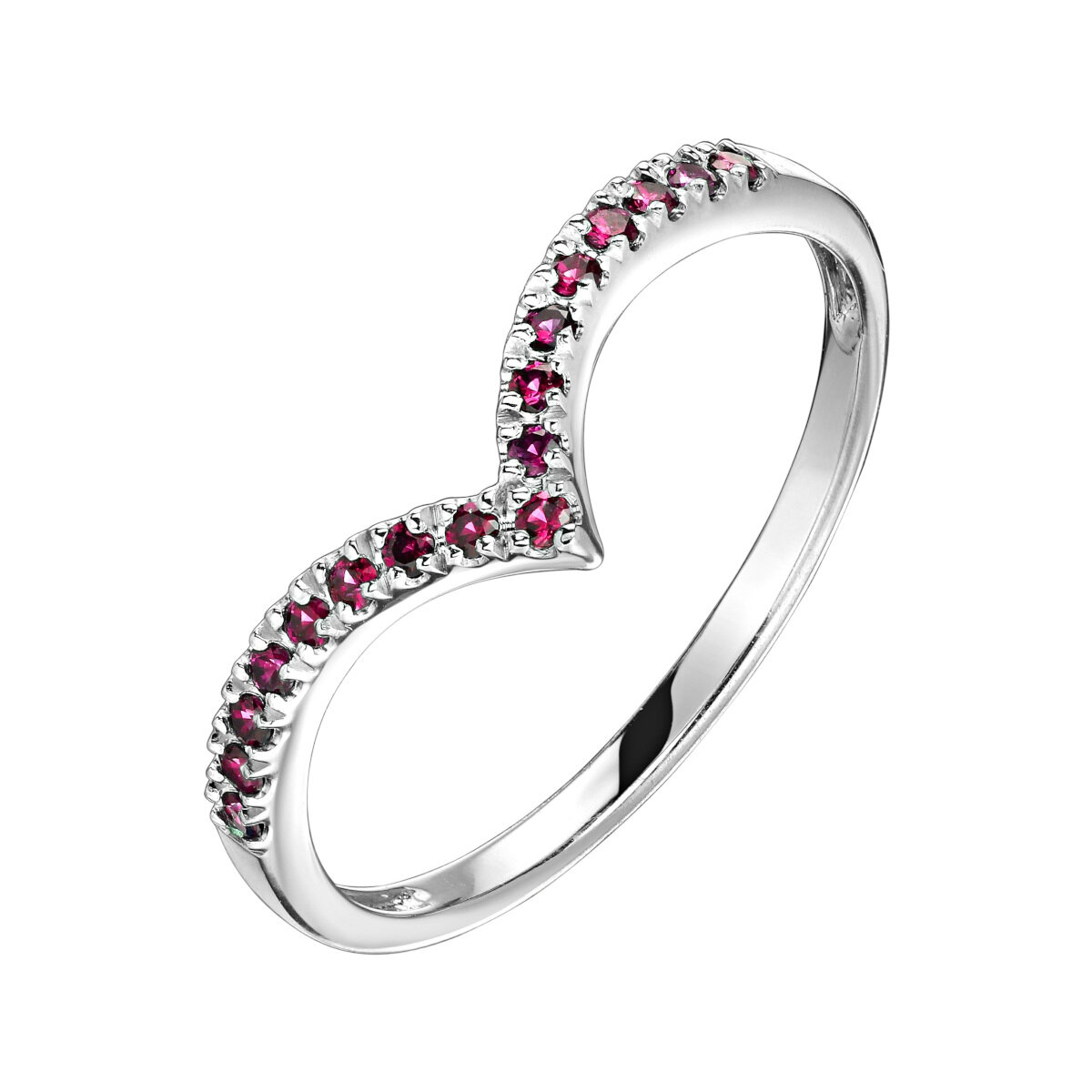 Кольцо, белое золото, 585 проба, рубин