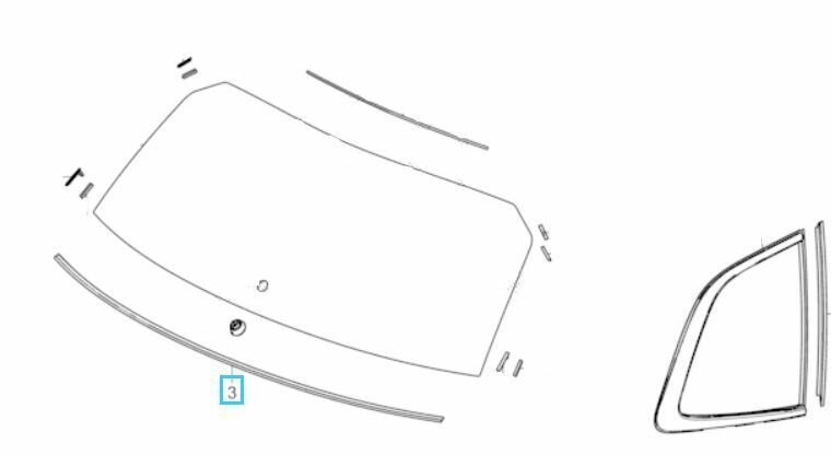 Резиновая деталь, подпорка ветрового стекла (B) (Оригинал)