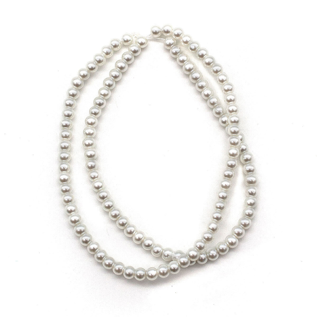 Бусины стеклянные на нитке, 4 мм, длина 40 см, Astra&Craft (SA-01 белый жемчуг)