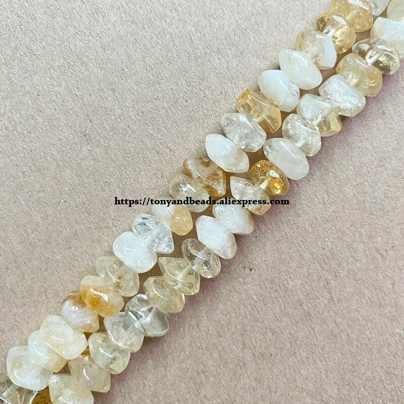 Полудрагоценный камень неправильной формы, граненый рондель, цитрин, кристалл, кварц, 7 дюймов, свободные бусины 6x11 мм