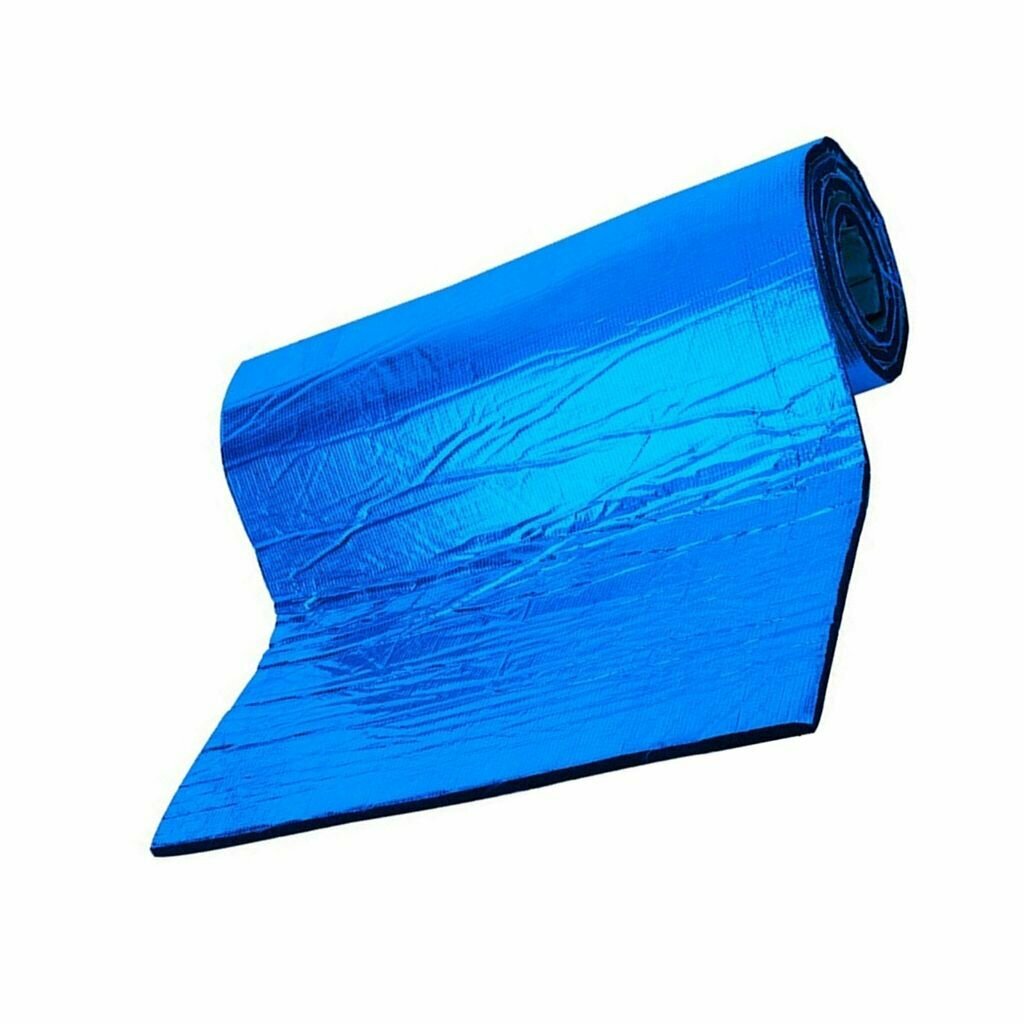 (1шт) Автомобильная теплоизоляция и звукоизоляция из хлопчатобумажной алюминиевой фольги самоклеющаяся-синяя-50x200cmx5mm