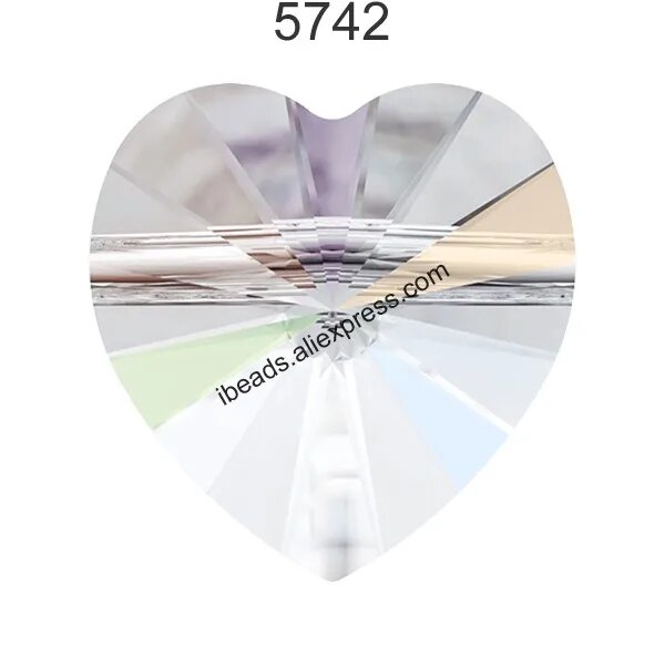 Хрустальная бусина сердце 5742 Белый, 8mm (1 piece), Crystal 001 AB