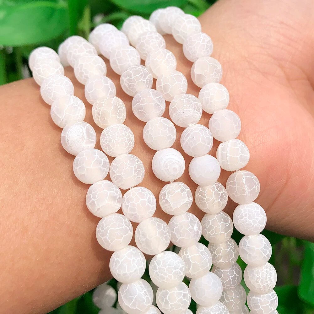 Матовые бусины из розового авантюрина TTUIJI 4-10 мм Белый, 12mm 30pcs, weathered agates