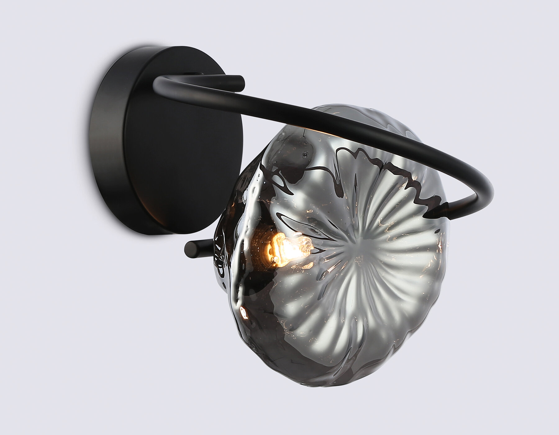 Бра, Настенный светильник, G9 max 40W 195*210*170, черный/дымчатый