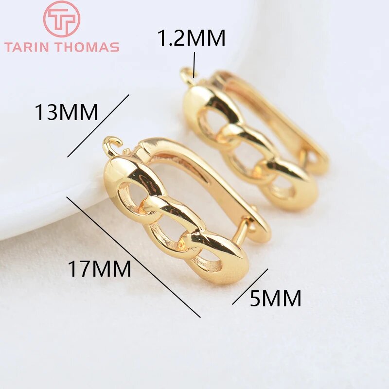 Серьги-клипсы TARIN THOMAS, 17x13 мм, 1.2 мм, 5 мм, золото