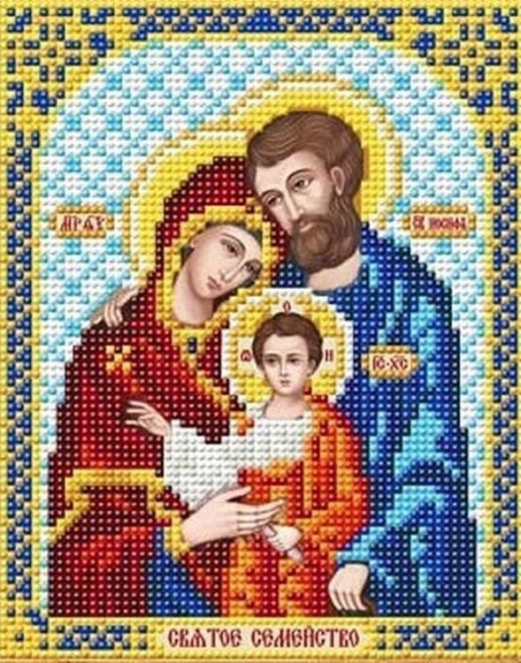 Рисунок на ткани Благовест "Святое Семейство" 14x17 см, Иконы Религия