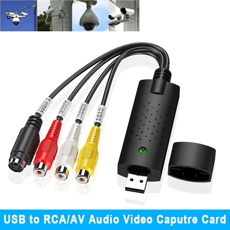Видео-аудиоконвертер Карта захвата USB 2.0 Easy Cap Конвертер видео-аудио TV DVD VHS Адаптер захвата аудио Карта ТВ Видео DVR