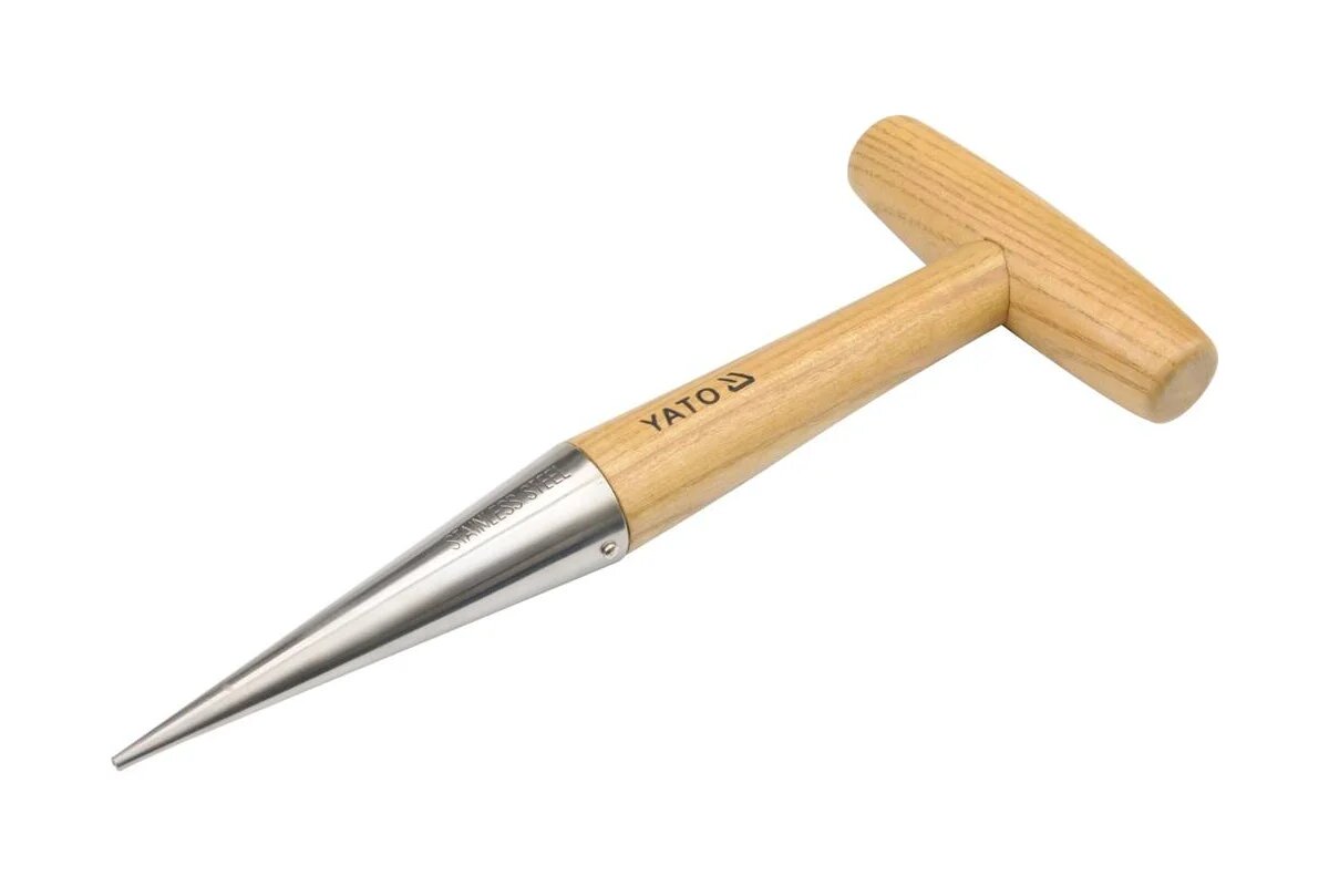 Посадочный конус YATO 280 мм из стали с деревянной ручкой, эргономичный и компактный для садовых работ, прочный и удобный в использовании