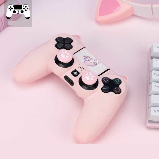 Силиконовый Мягкий Протектор в Виде Кошки для Sony Dualshock 4 DS4 PS4 Slim/Pro Контроллер Чехол и Крышка для Палок