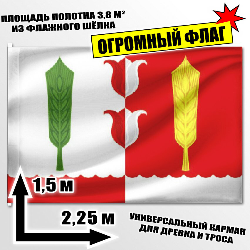 Флаг огромный Краснопартизанского района 225x150 см
