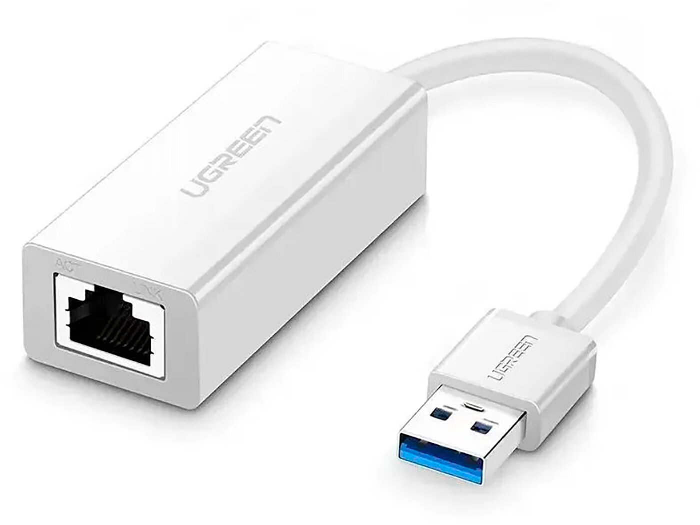 Сетевой адаптер UGREEN CR111, USB 3.0 на RJ-45 (1Gb), Белый 20255_