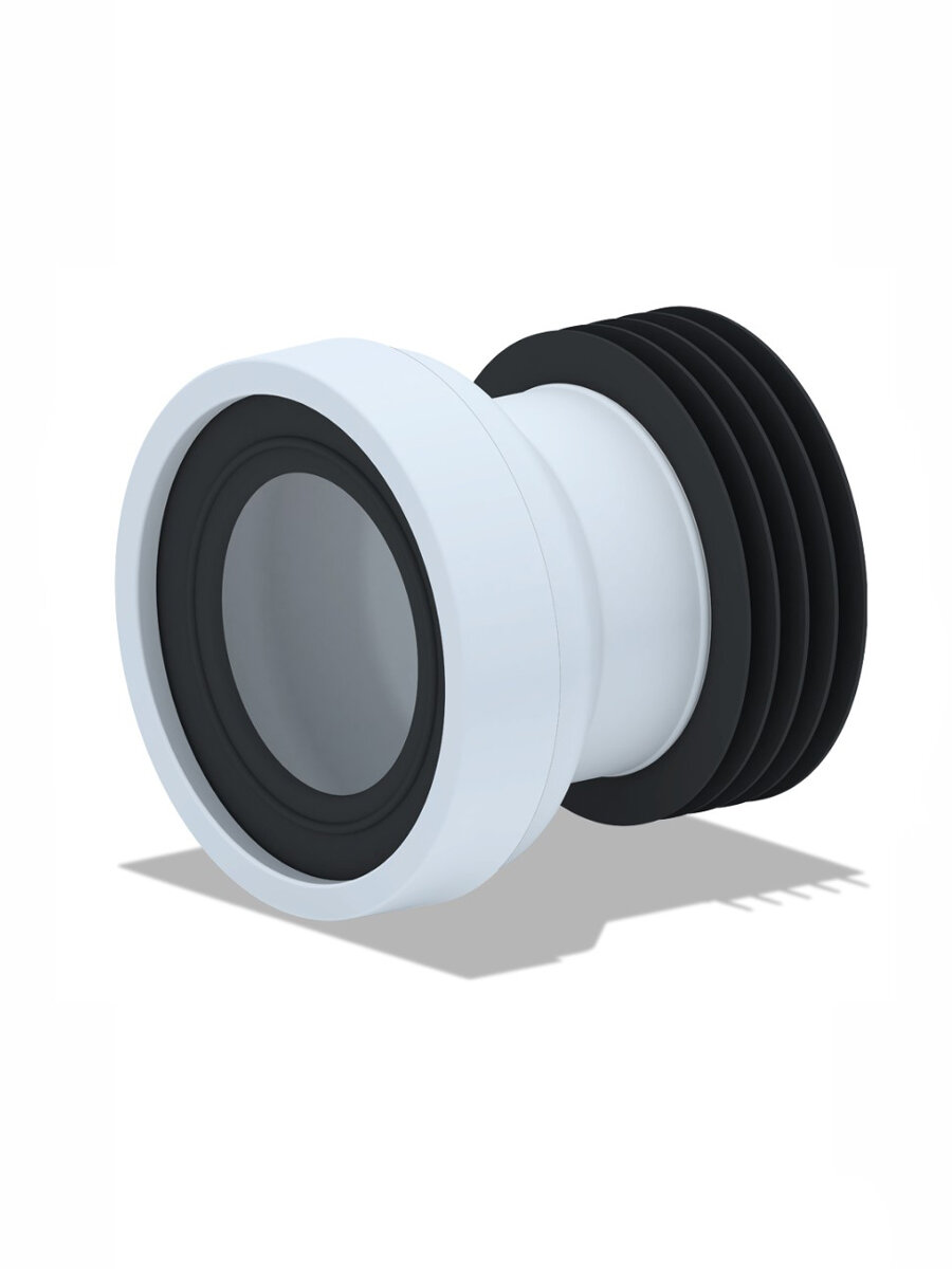 Фановая труба для унитаза АНИ пласт W1218, L120 мм, выход 110мм, резиновая манжета