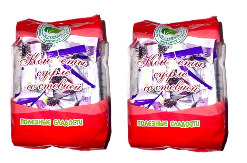 Конфеты суфле Покровск, ежевика на стевии, в глазури, 200 гр, 2 уп