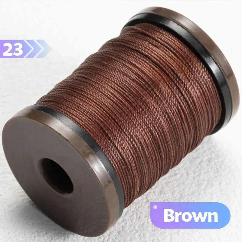 Кожаная восковая нить Tepoztec 0,4/0,5/0,6 мм 44 цветов 0.5mm 90m, Коричневый, 23- Brown