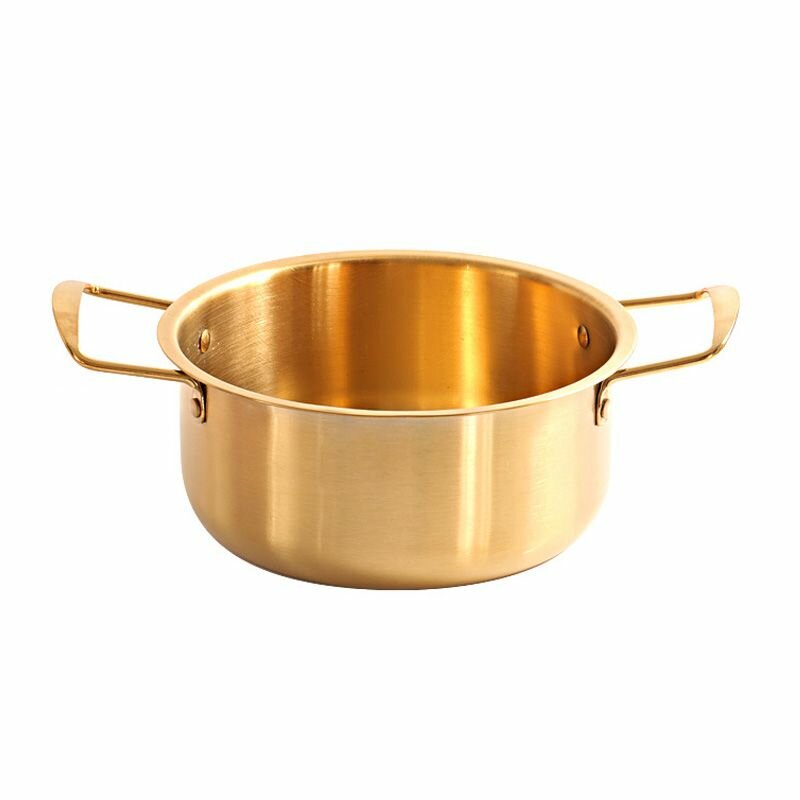 Корейская кастрюля для приготовления рамэна, кастрюля для лапши быстрого приготовления, нержавеющая сталь, легко чистящаяся кухонная посуда для индукционной газовой плиты, супа