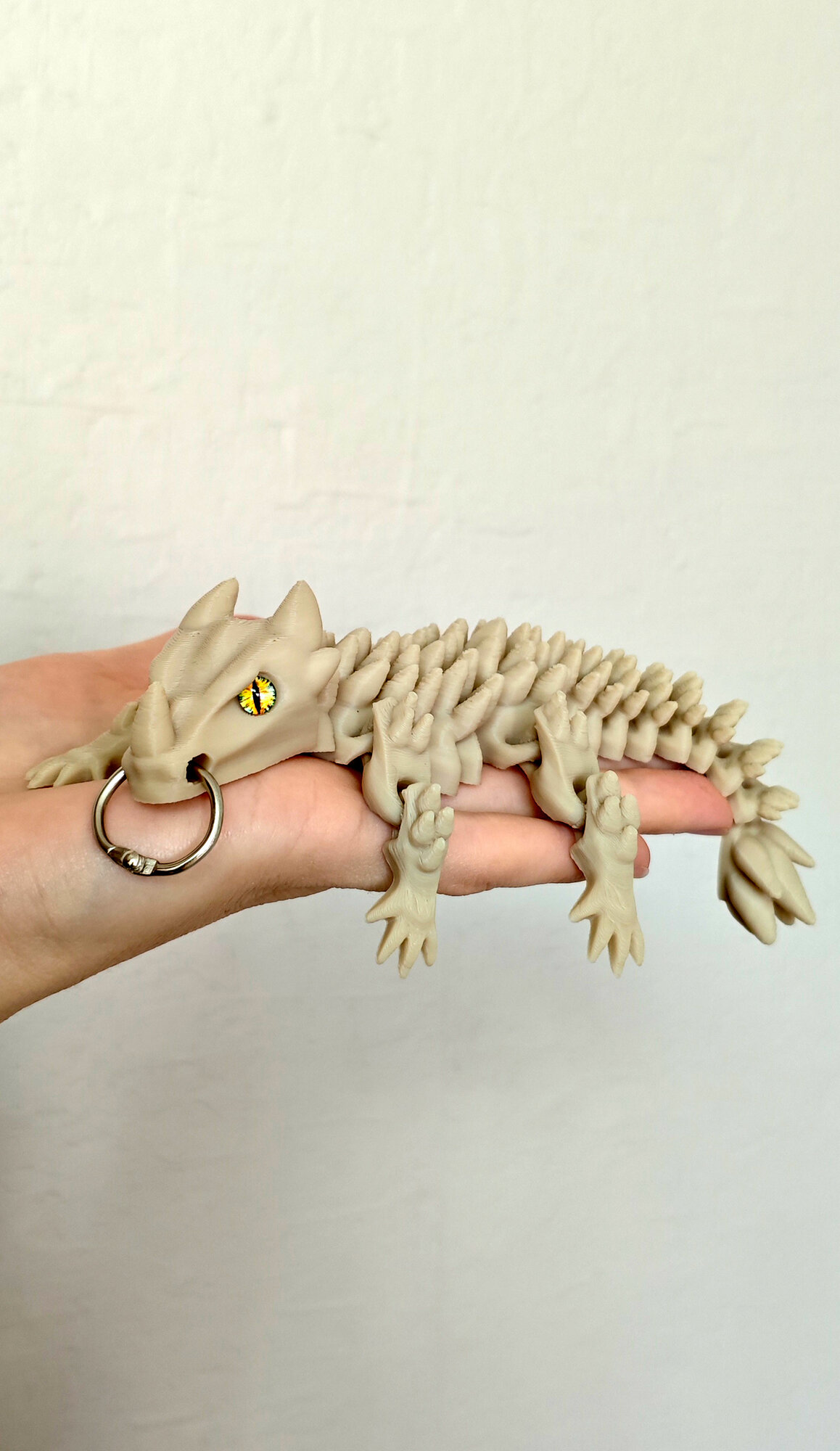 Игрушка- антистресс Дракон "Дракоша" подвижный из пластика , брелок с кольцом