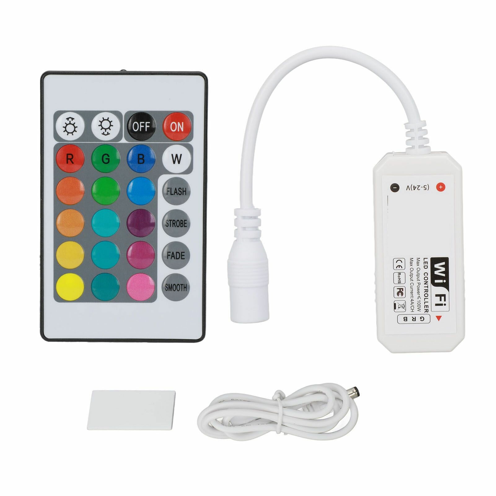 Умный светодиодный контроллер Wi-Fi, 4-контактный кабель, RGB светодиодные ленты, беспроводной контроллер с пультом дистанционного управления для ленточных фонарей 5 В