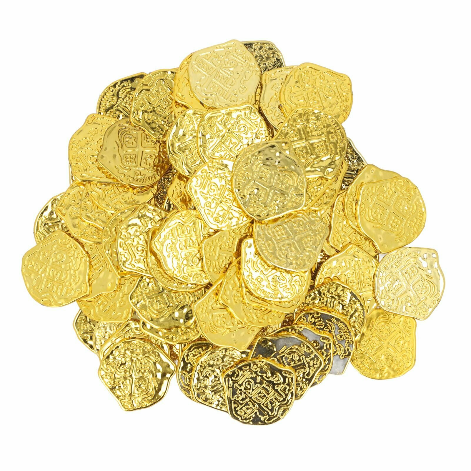 100 шт. пиратских монет для декораций, высококачественная симуляция, подходит для Хэллоуина, пластиковые монеты для детей от 3 лет