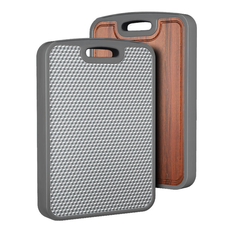 Разделочная доска Lannuo, нержавеющая сталь/черное дерево, квадратная, 38x26 см