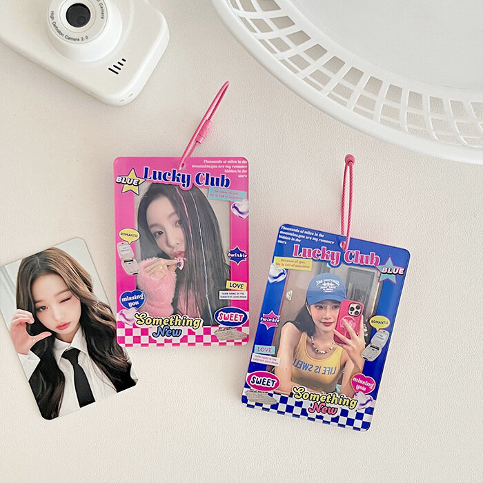 Держатель карты Y2K Sweet Cool, акриловый, двусторонний, королевский сине-розовый