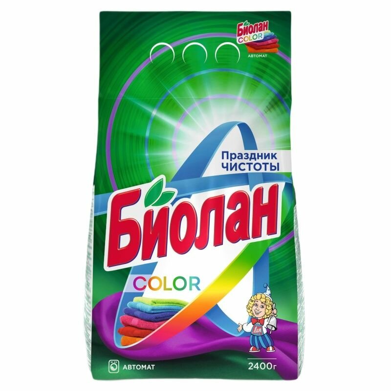 Стиральный порошок Биолан автомат 2, 4 кг Color (11117)
