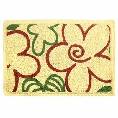 Коврик КНР "Цветы", придверный, 40х60 см, резиновый, пористый, с кантом