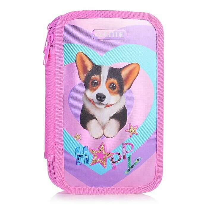 Пенал deVENTE "Corgi" 20,5x12 см, двухстворчатый прямоугольный для 31 предмета (7012403)