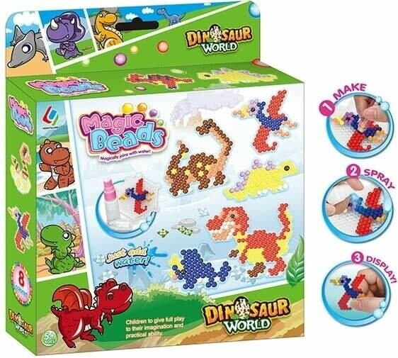 Аквамозаика КНР "Dinosaur World", 8 цветов, в коробке