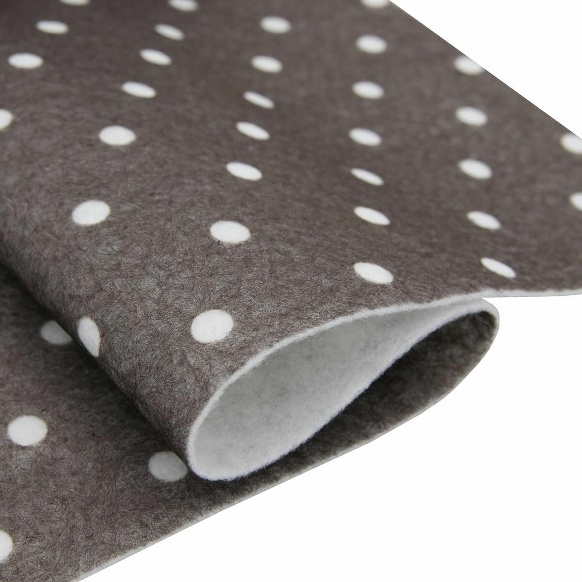 Фетр Astra&Craft Листовой мягкий, с рисунком "Горох", 1 мм, 170 г, 20х27 см, цвет YF690/AF861, шоколадно-коричневый, 10 шт