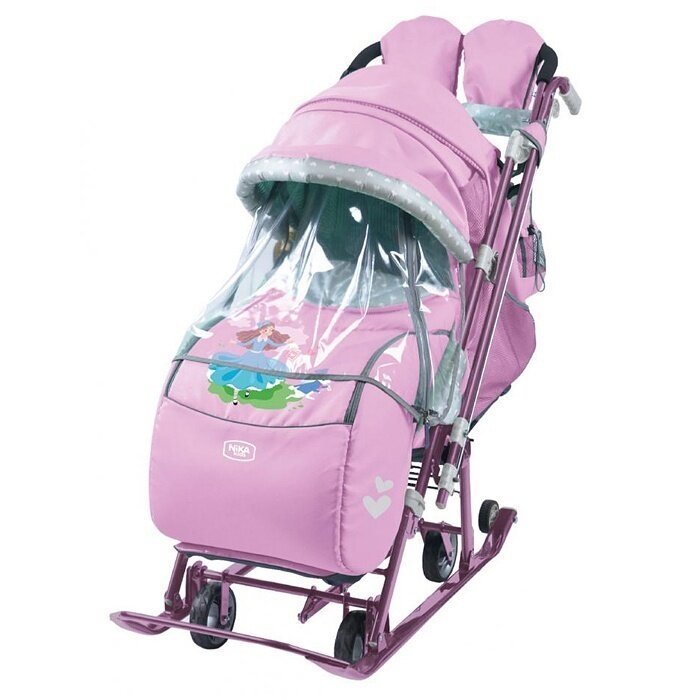 Санки-коляска Nika "Наши детки 5-2", лилия, ремень безопасности (НДТ5-2 4)