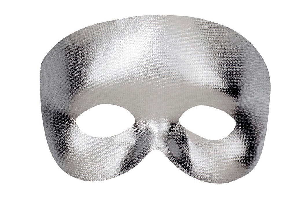 Маска 'Фантом' серебристая (полумаска) 64055 пластиковая, без размера