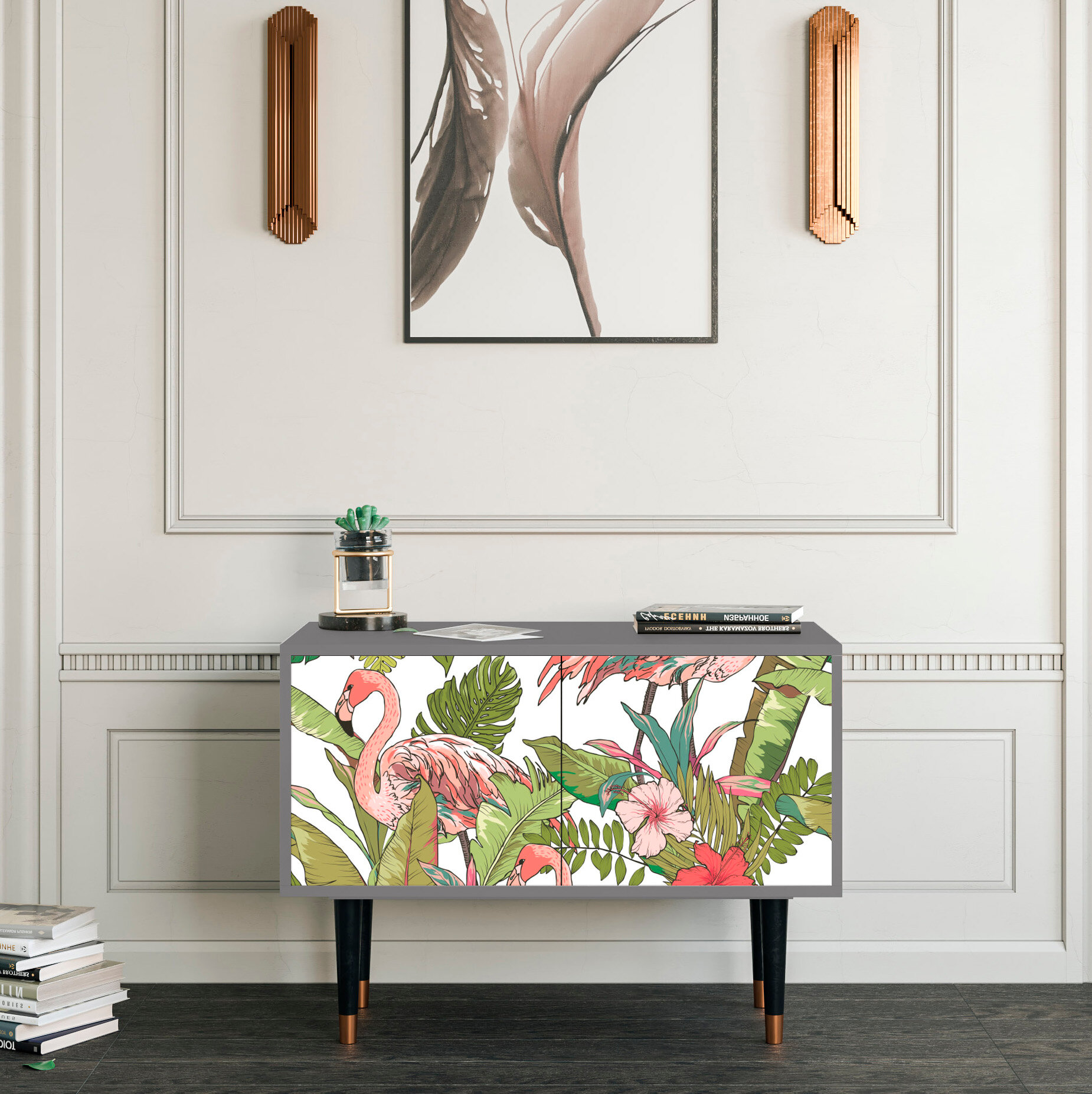 Комод - STORYZ - S1 Sweet Flamingo, Размер - 94 x 69 x 48 см, Цвет корпуса - , Серый